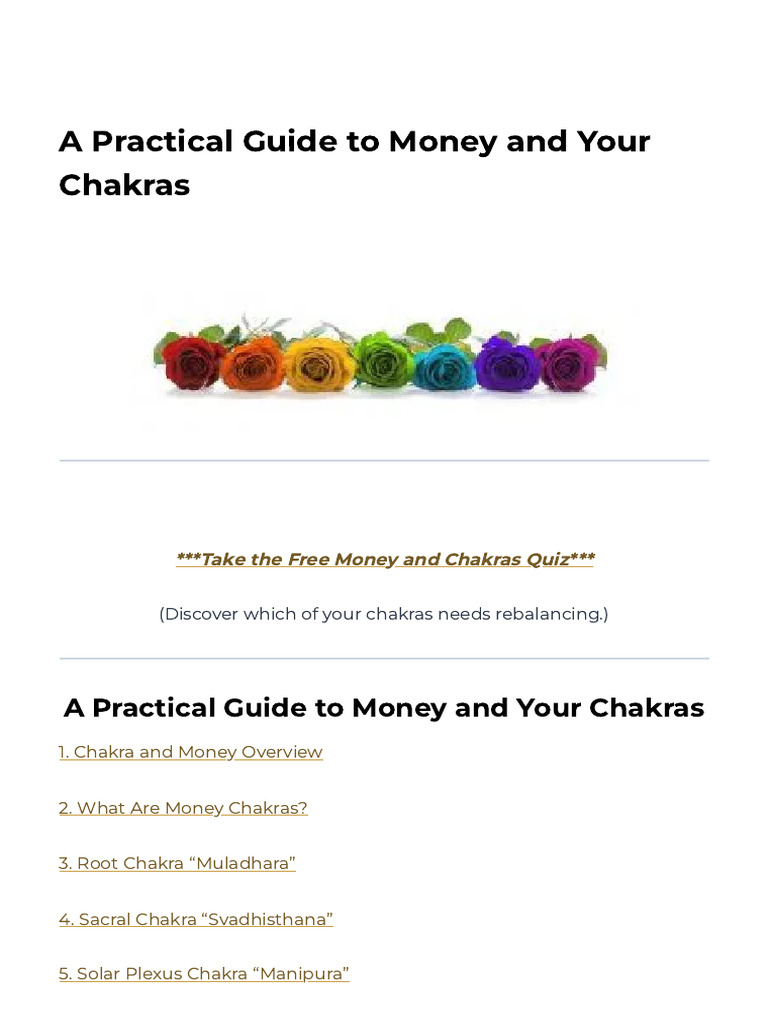 Unlocking Your Money Chakras | PDF | Chakra | Feeling