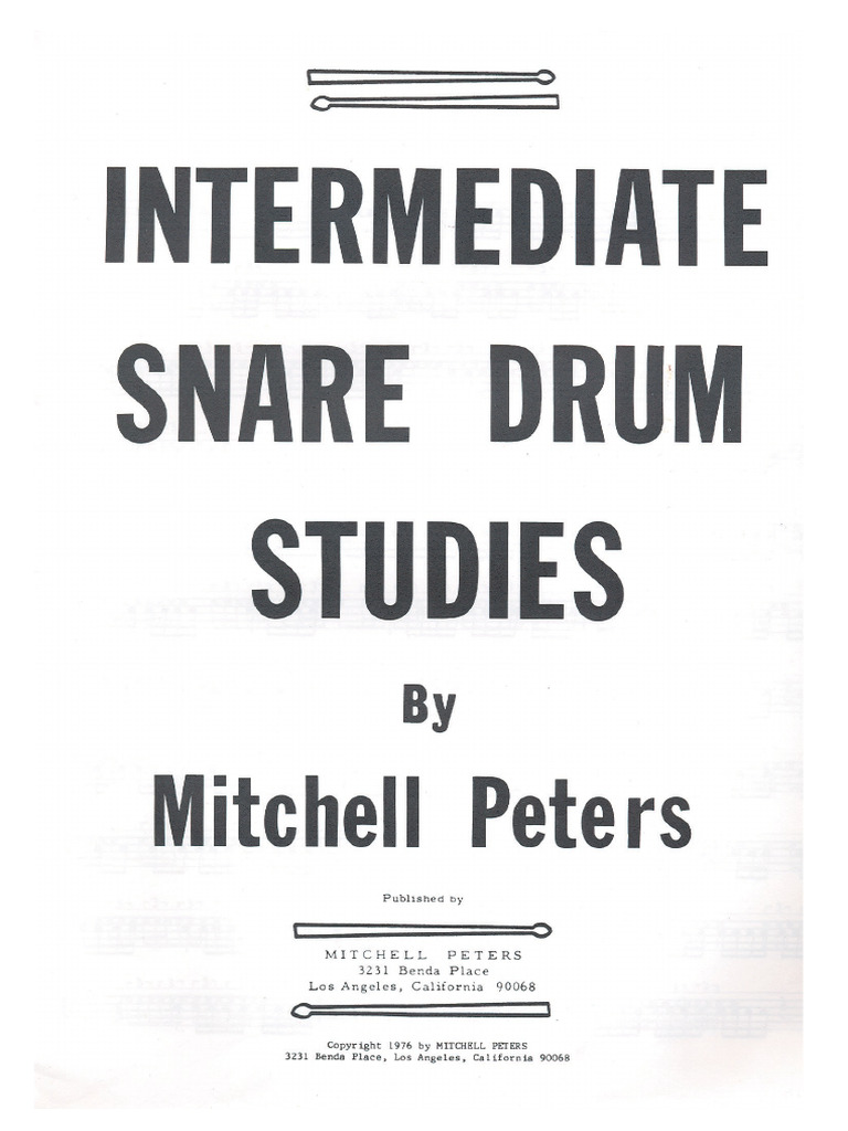 Mitchell Peters - Snare Drum Studies INTERMEDIATE | PDF