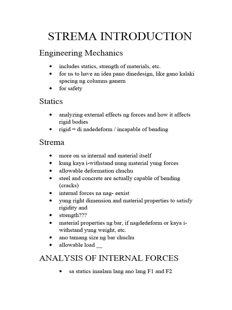 Introduction to Strema Engineering | PDF | Bending | Stress (Mechanics)