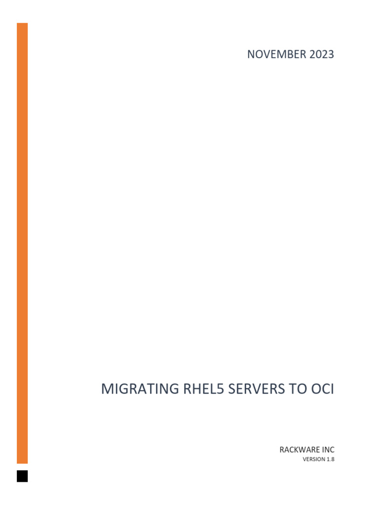 RHEL5 Server Migration to OCI Guide | PDF | Secure Shell | Command Line Interface