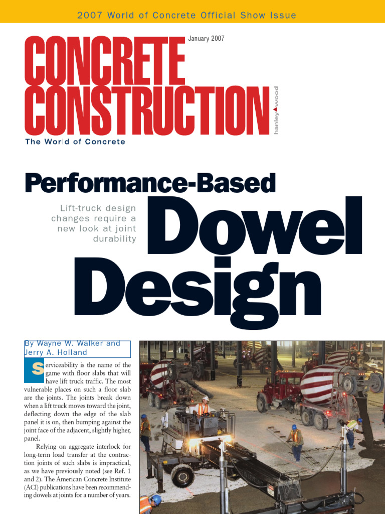 Tapered Dowel Design for Durable Slabs | PDF | Concrete | Lift (Force)