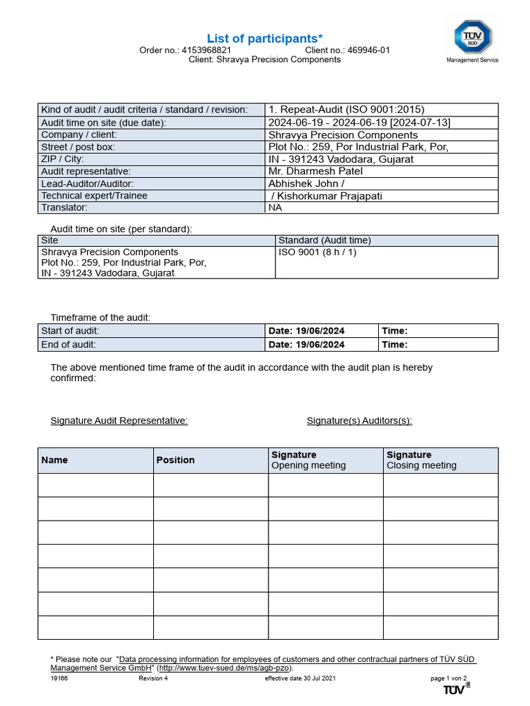 List of Participants | PDF | Audit | Accounting