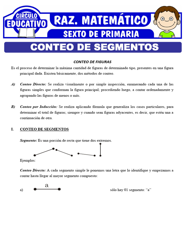 Ejercicios de Conteo de Segmentos para Sexto de Primaria | PDF