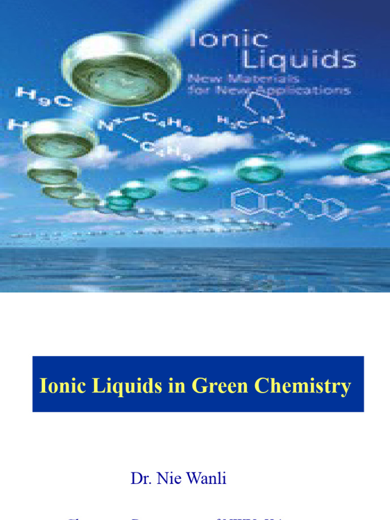 Ionic Liquids Pdf Ion Salt Chemistry