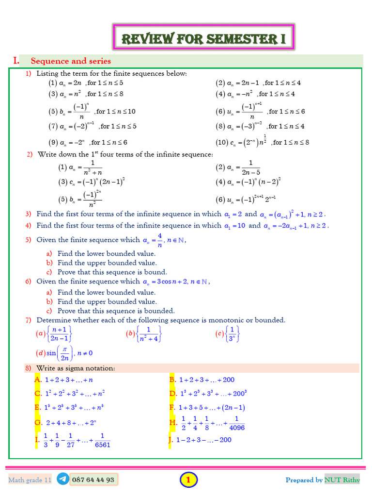 Review Semester 1 2023-2024 | PDF | Interest | Mathematical Relations