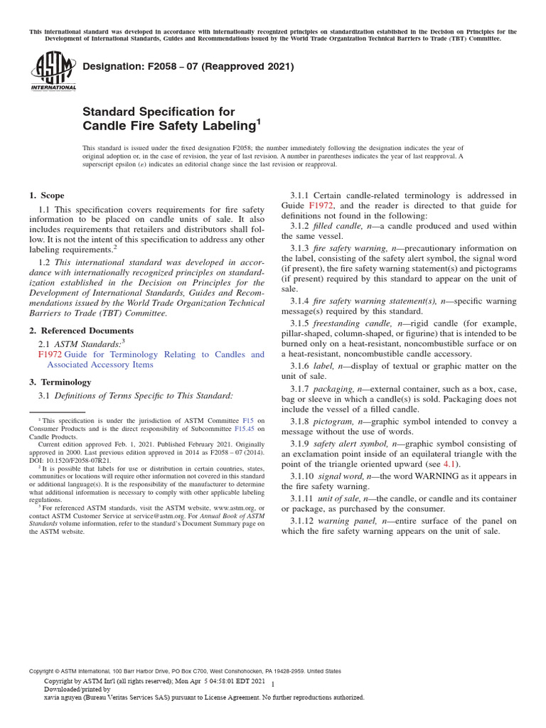 Astm F2058-07 (R2021) | PDF | Area | Typefaces