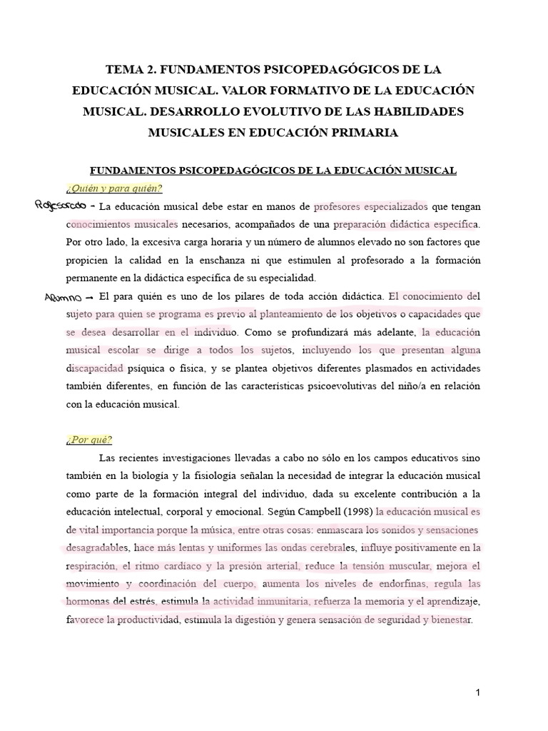 Tema 2 Música | Descargar gratis PDF | Ritmo | Canciones