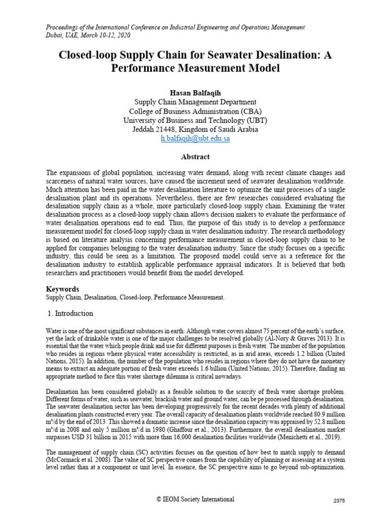 Desalination Process | Download Free PDF | Water | Desalination