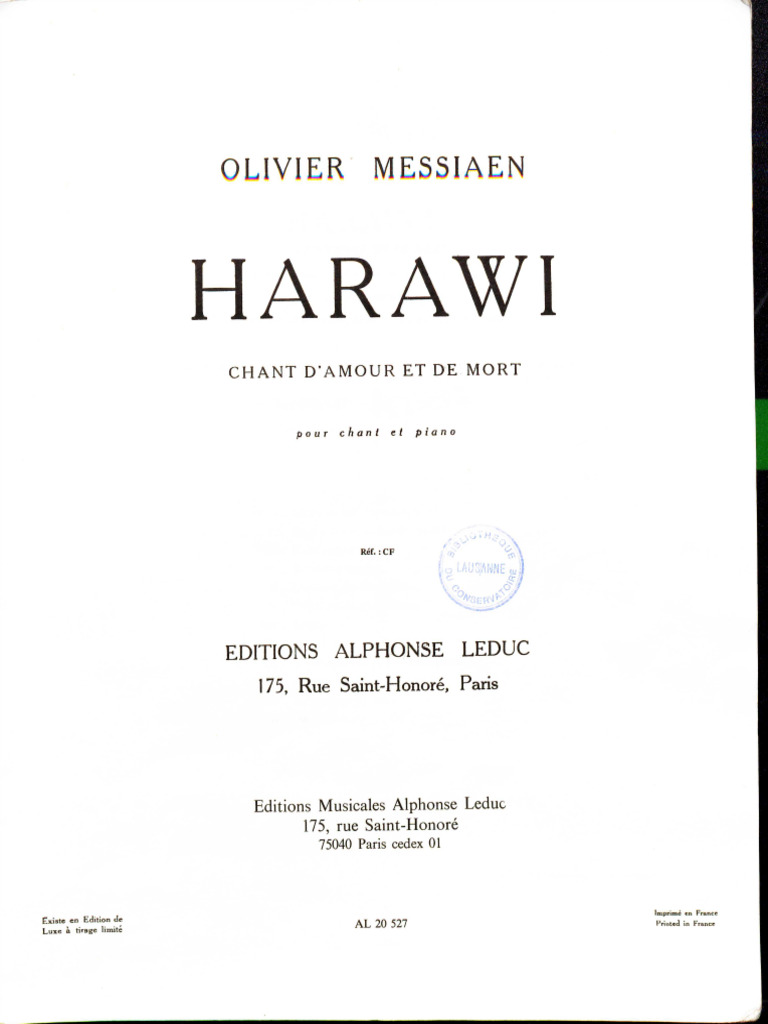 Harawi - Messiaen | PDF