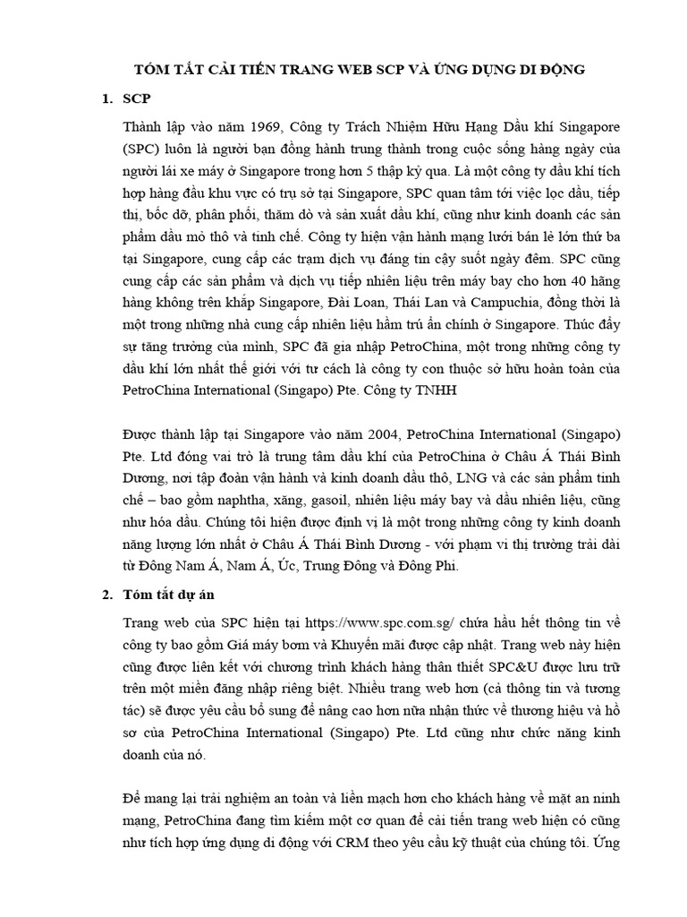 TÓM TẮT CẢI TIẾN TRANG WEB SCP VÀ ỨNG DỤNG DI ĐỘNG | PDF