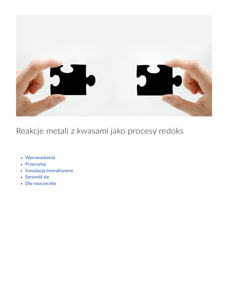 Reakcje Metali Z Kwasami Jako Procesy Redoks | PDF