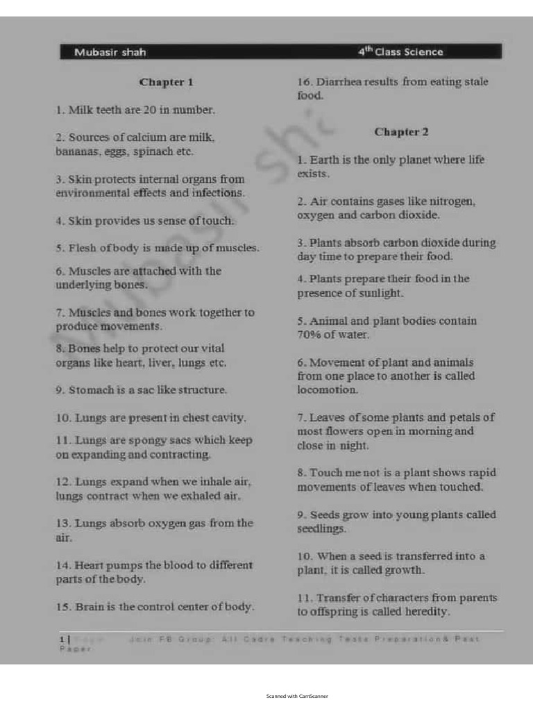 Science Notes Class 4th To 8th - PDF Version 1 | PDF