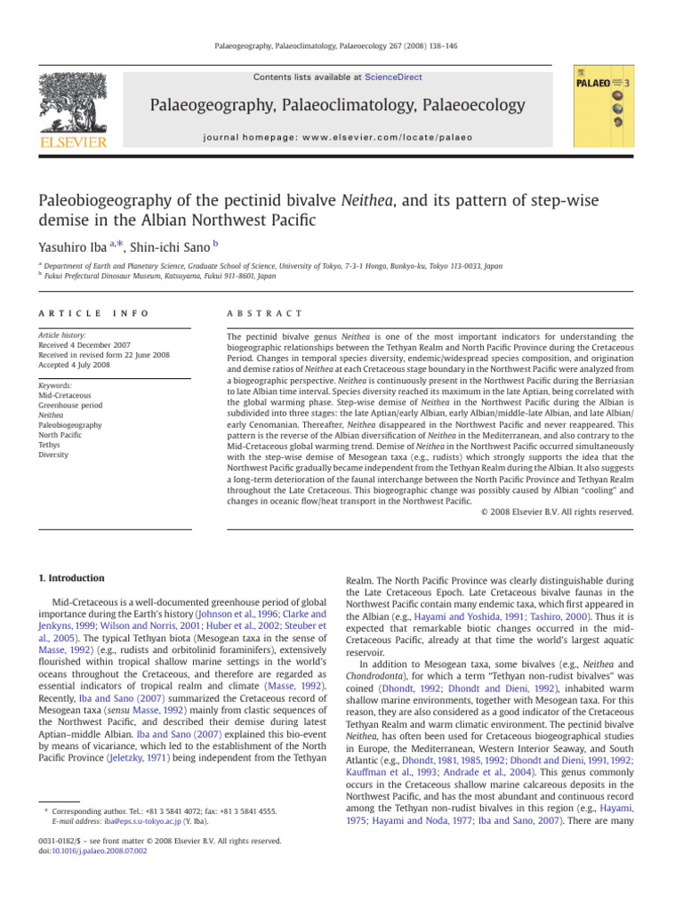 Neithea Bivalve Demise in Albian Pacific | PDF | Cretaceous | Physical ...