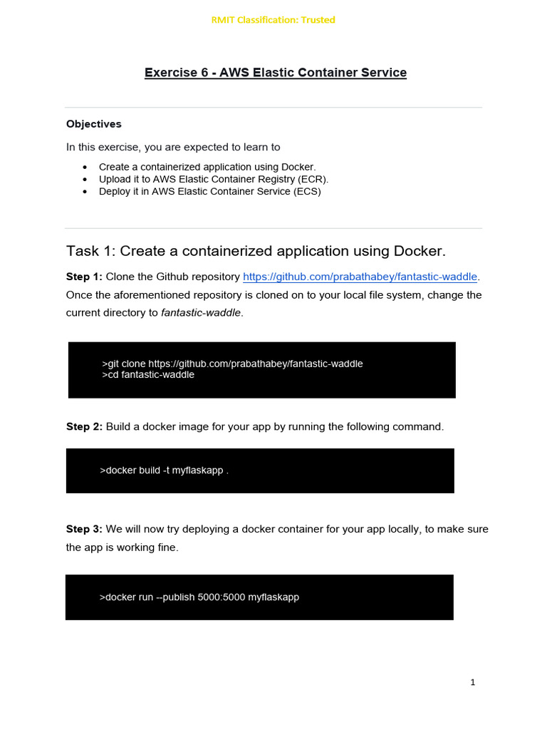Exercise 6 - AWS Elastic Container Service-1 | Download Free PDF | Computer Cluster | Amazon Web ...