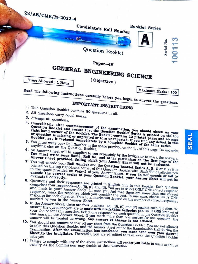 BPSC Ae 2022 General Engineering Science Paper V 85 | PDF | Heat | Heat ...