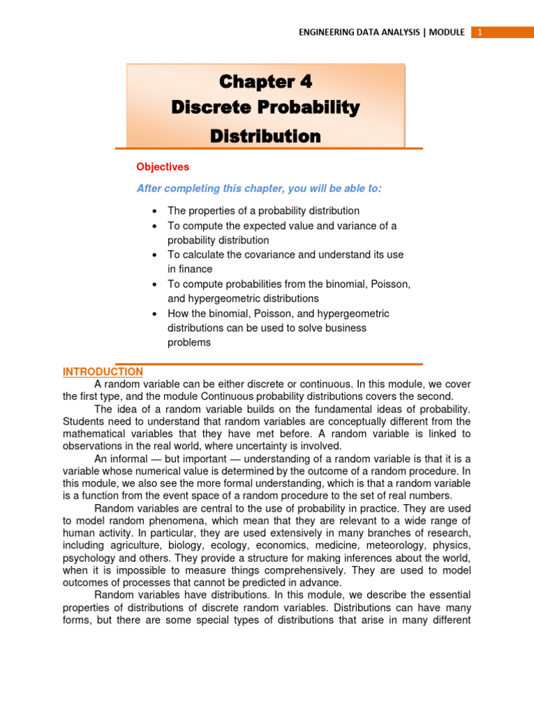 Discrete Random Variables Guide | PDF | Probability Distribution | Random Variable