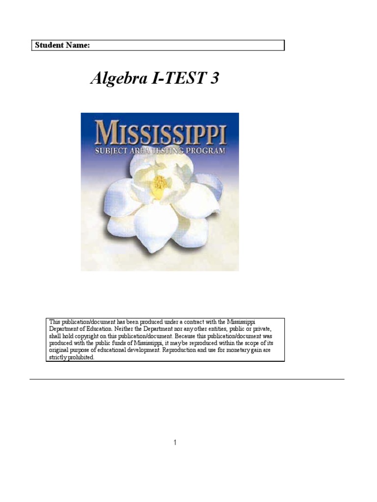 Algebra I Practice Test 3 | PDF | Mathematical Concepts | Teaching ...