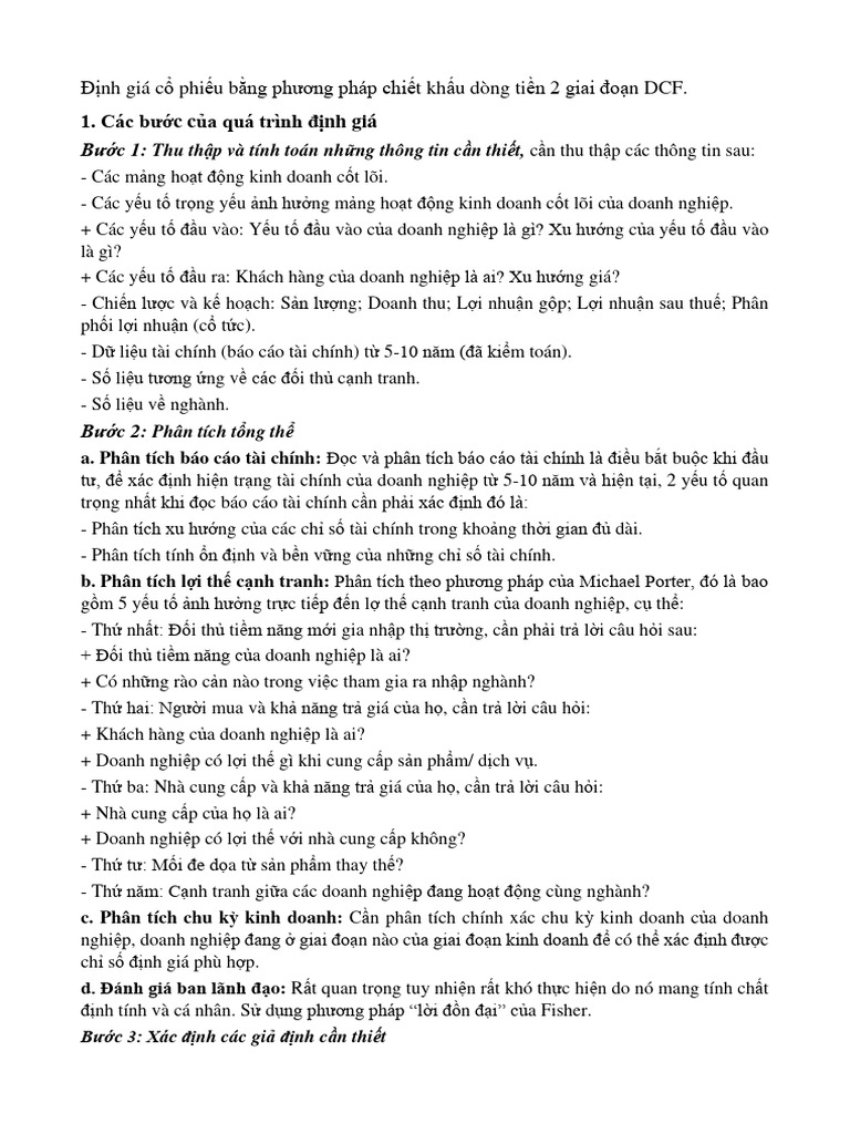 Cách định giá cổ phiếu bằng DCF | PDF