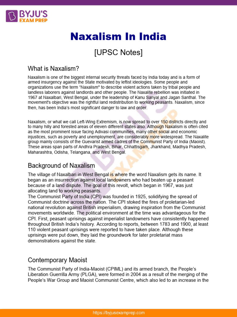 Understanding Naxalism in India | PDF