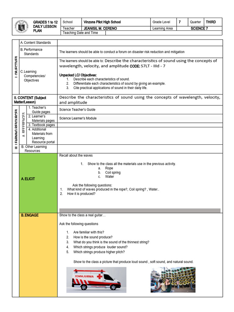 Characteristics of Sound Catch Up Friday | PDF | Sound | Waves