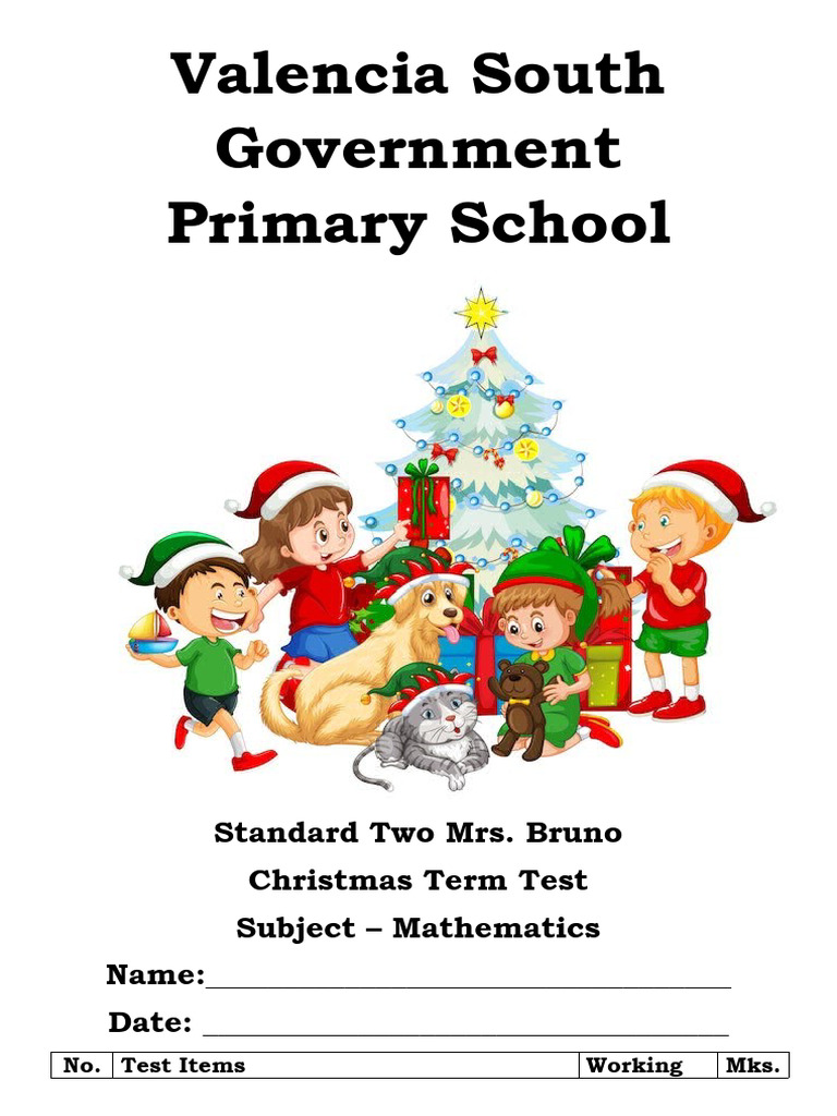 Christmas Term Test - Math. (AutoRecovered) | PDF | Mathematics