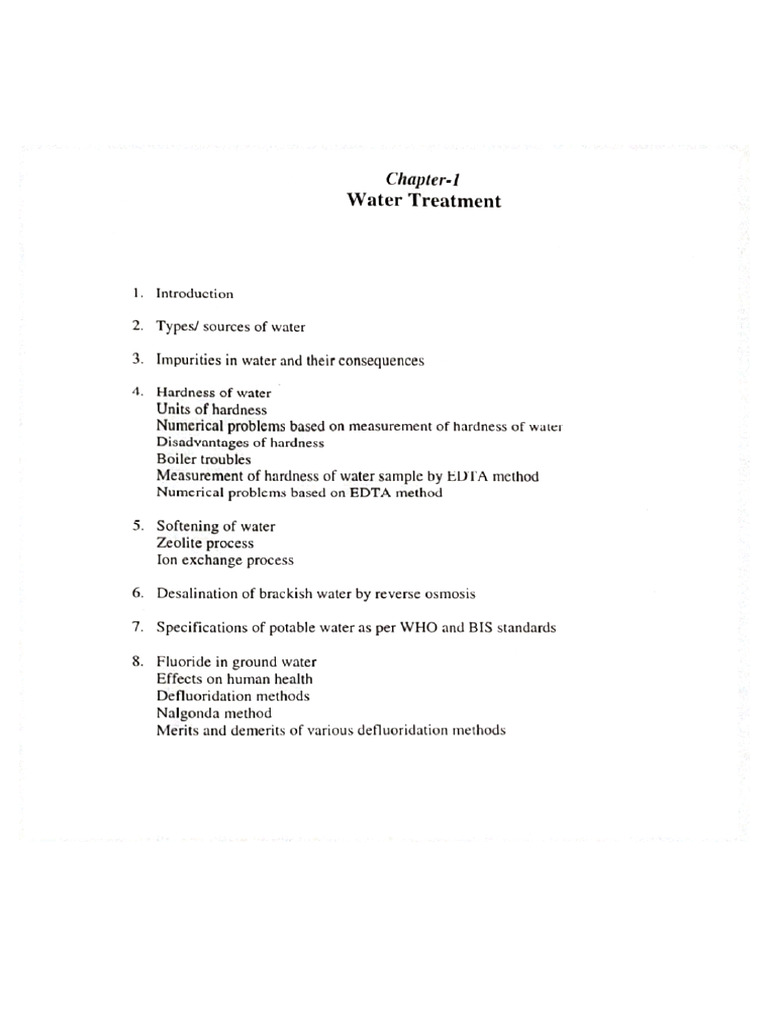 Chemistry Water Treatment | PDF