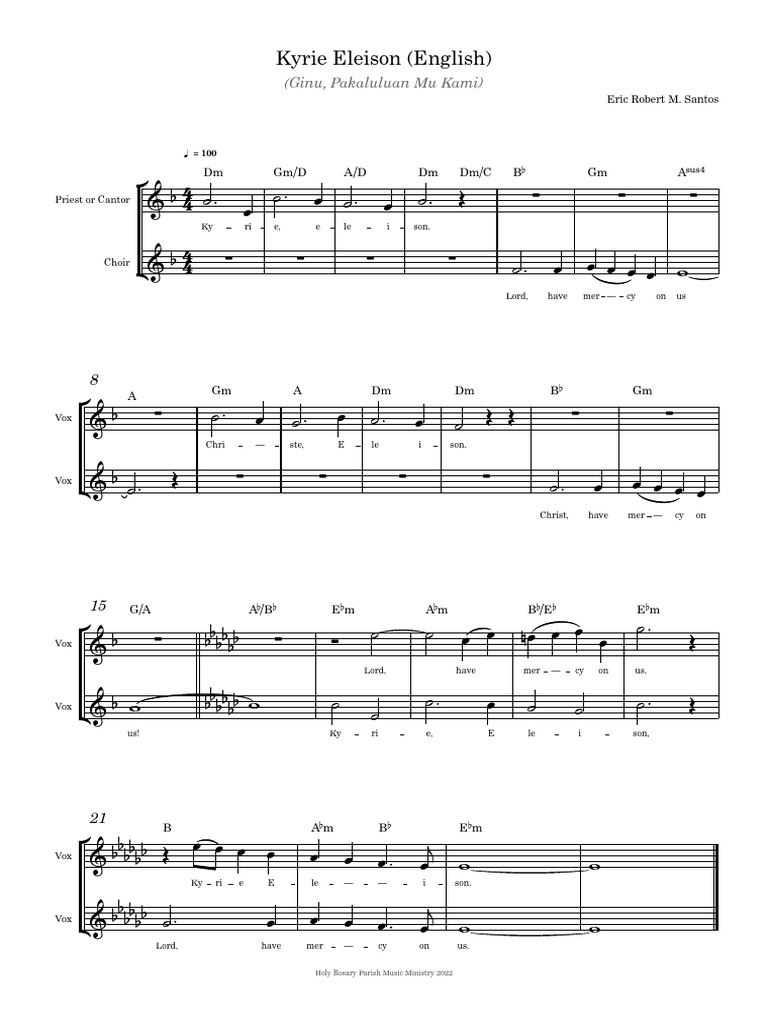 Kyrie Eleison English | PDF | Catholic Liturgy | Christian Prayer