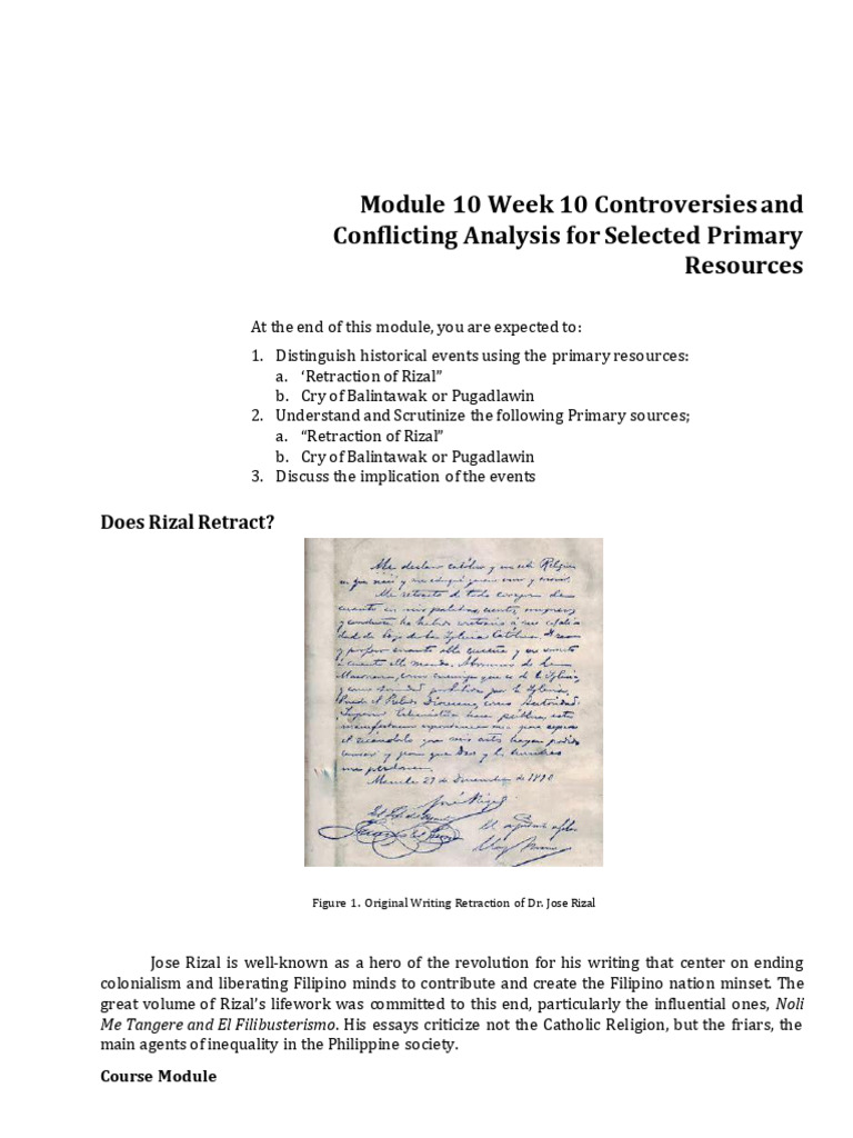 W10-Module10 Controversies and Conflicting Analysis For Selected Primary Resources | PDF ...