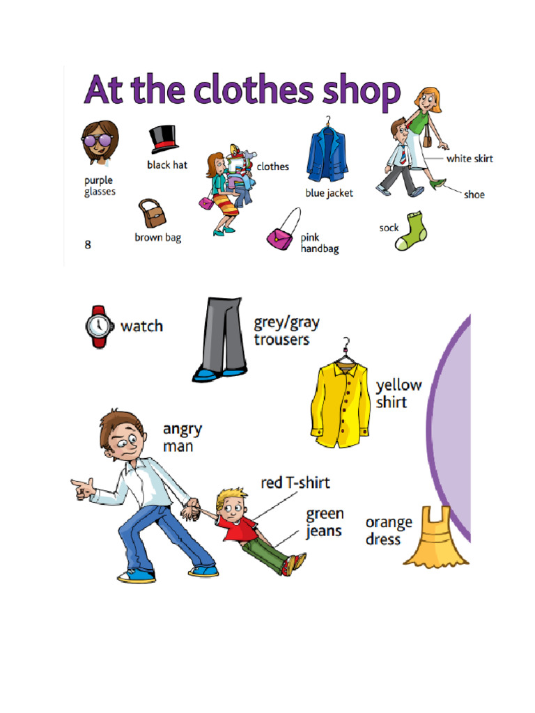 Starters Vocabulary 3 - at The Clothes Shop | PDF