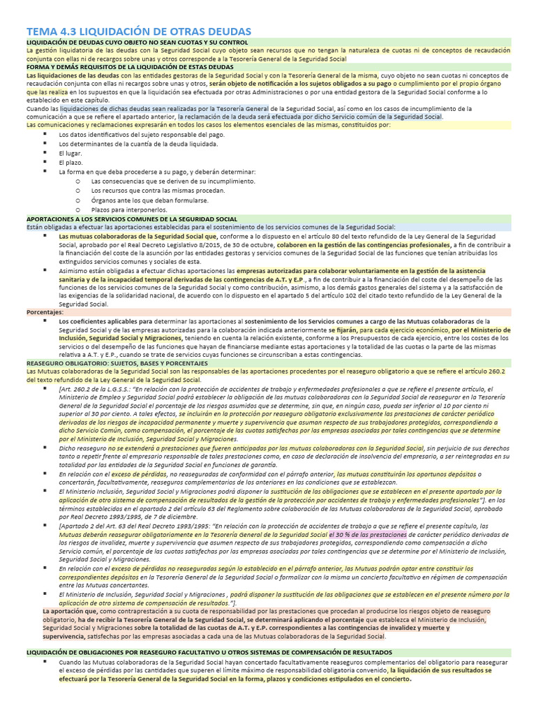 Tema 4.3 | PDF | Reaseguro | Liquidación