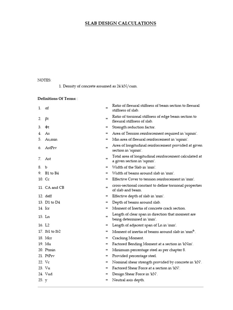 SLAB CALCULATIONS | Download Free PDF | Beam (Structure) | Bending