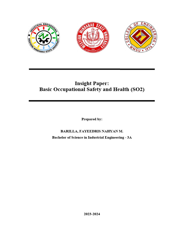 Insight Paper: Basic Occupational Safety and Health Training | PDF ...