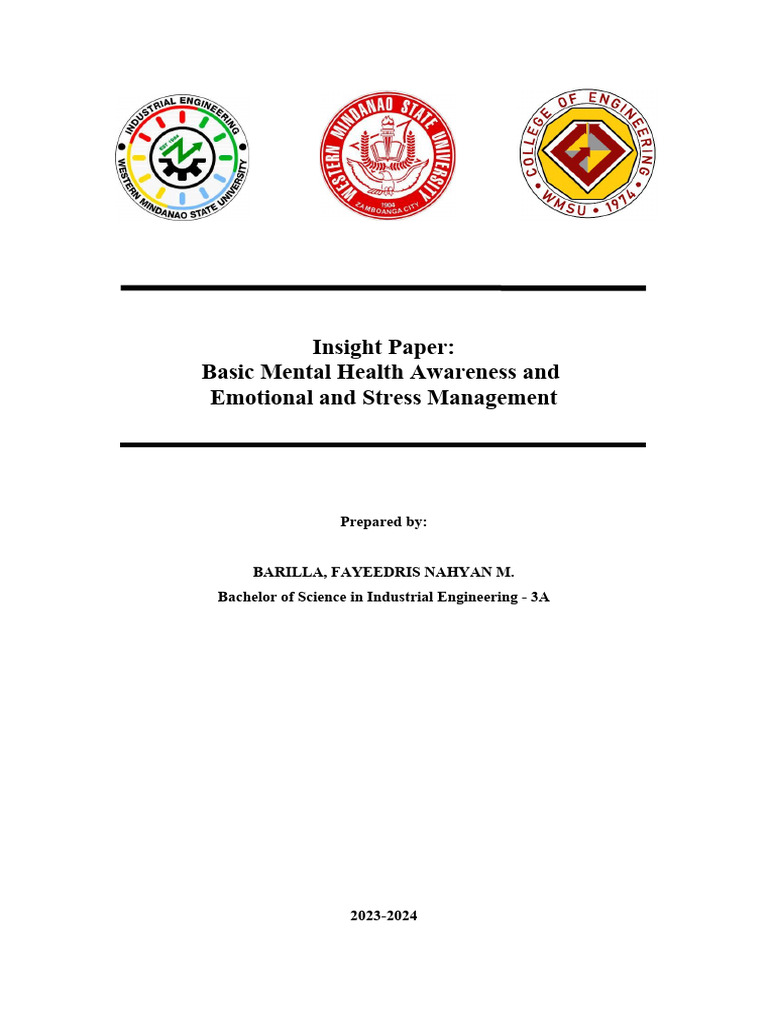 Insight Paper: Orientation on Mental Health Awareness | PDF | Mental ...