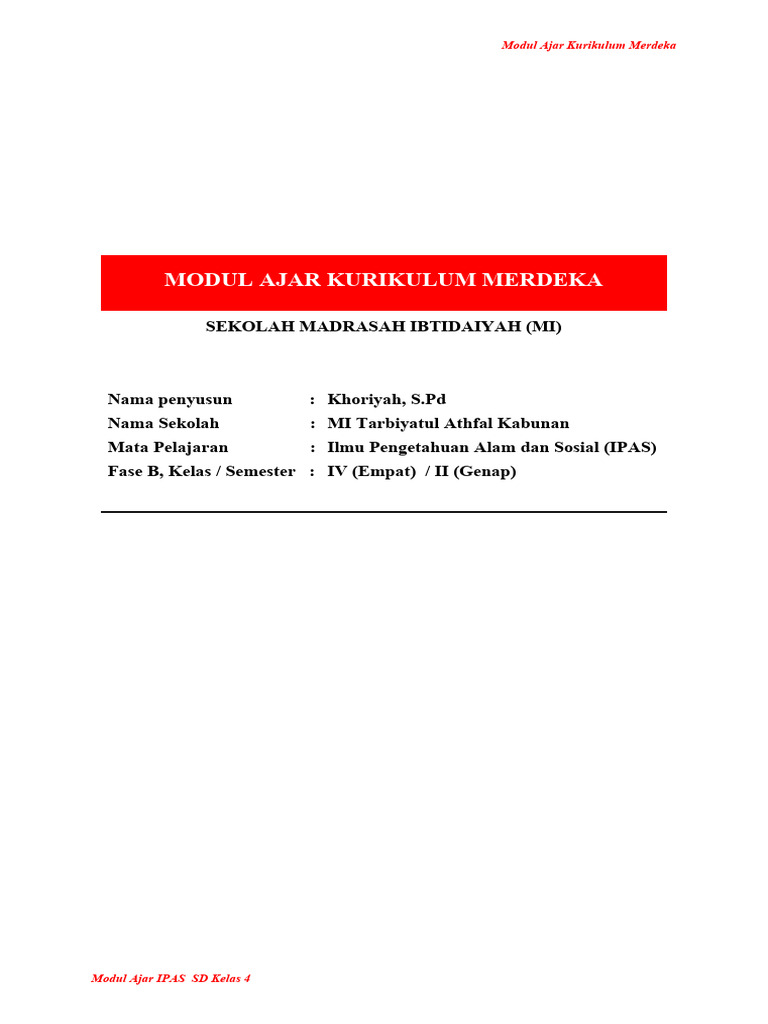 Modul Ajar Ipas Bab 5 | PDF