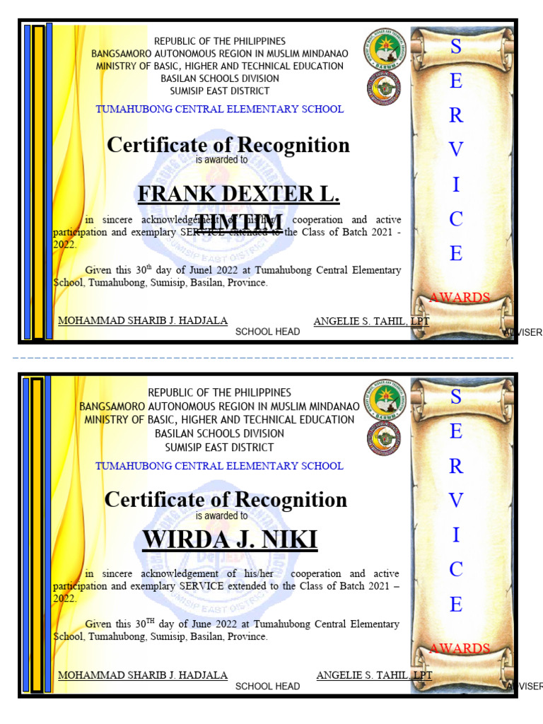 SERVICE Award Certificates EDITABLE_114347 | PDF