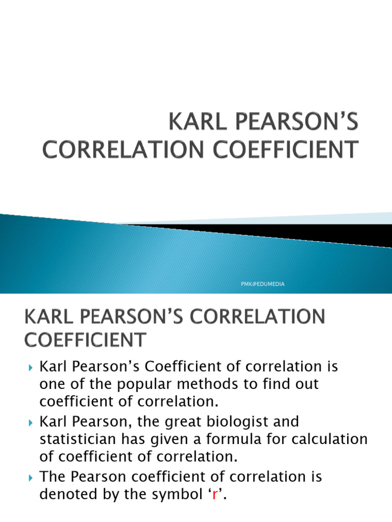 Karl Pearsons Correlation Coefficient | PDF