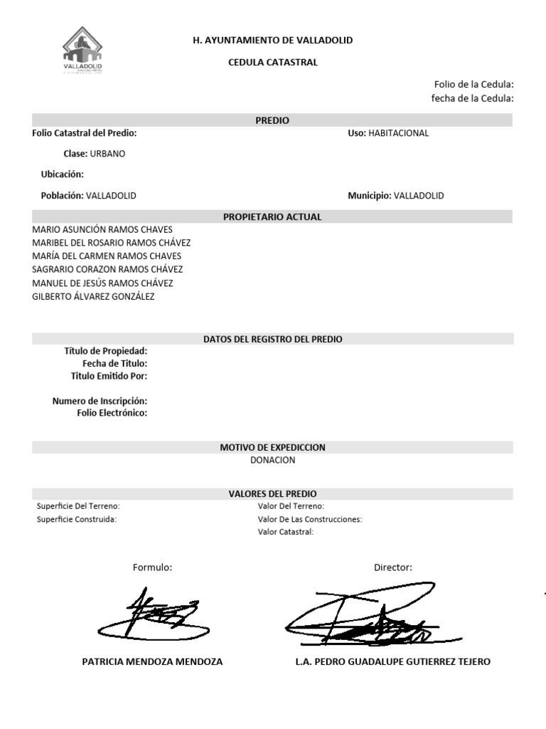 Cedula Catastral | PDF