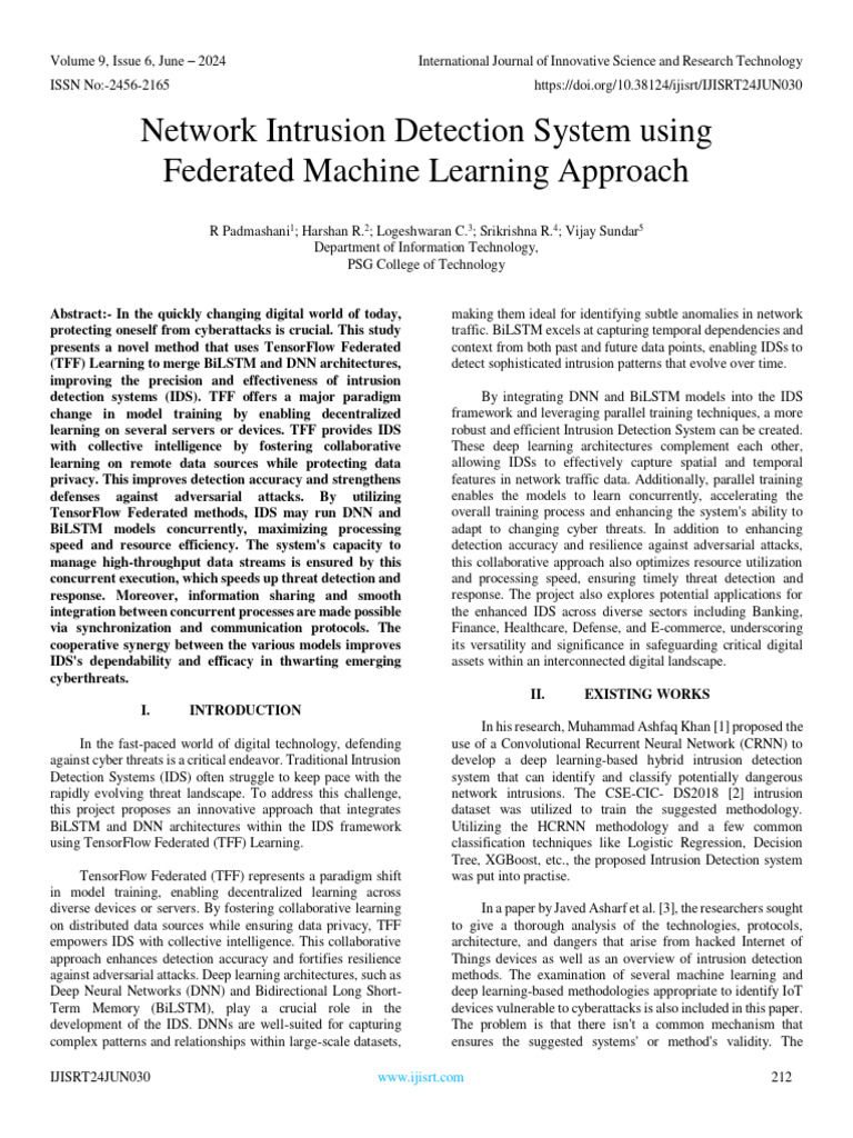 Network Intrusion Detection System Using Federated Machine Learning ... Network Intrusion Detection System Using Federated Machine Learning ...