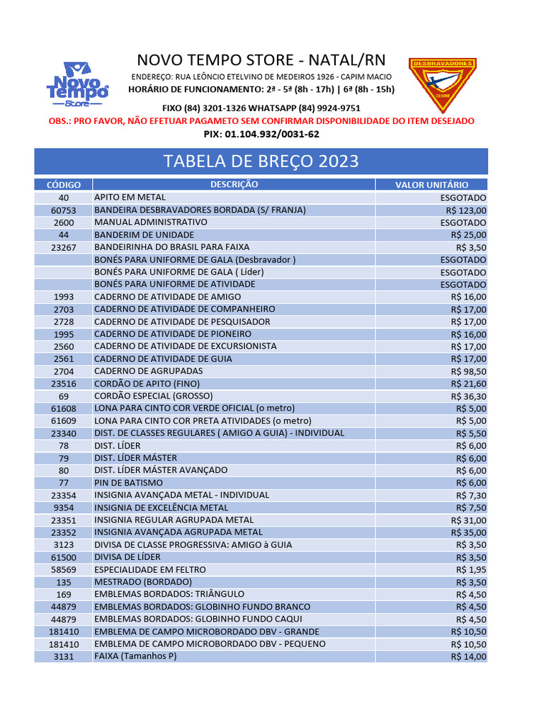 Materiais DBV e Preços Disponíveis | PDF | Casa e Jardim