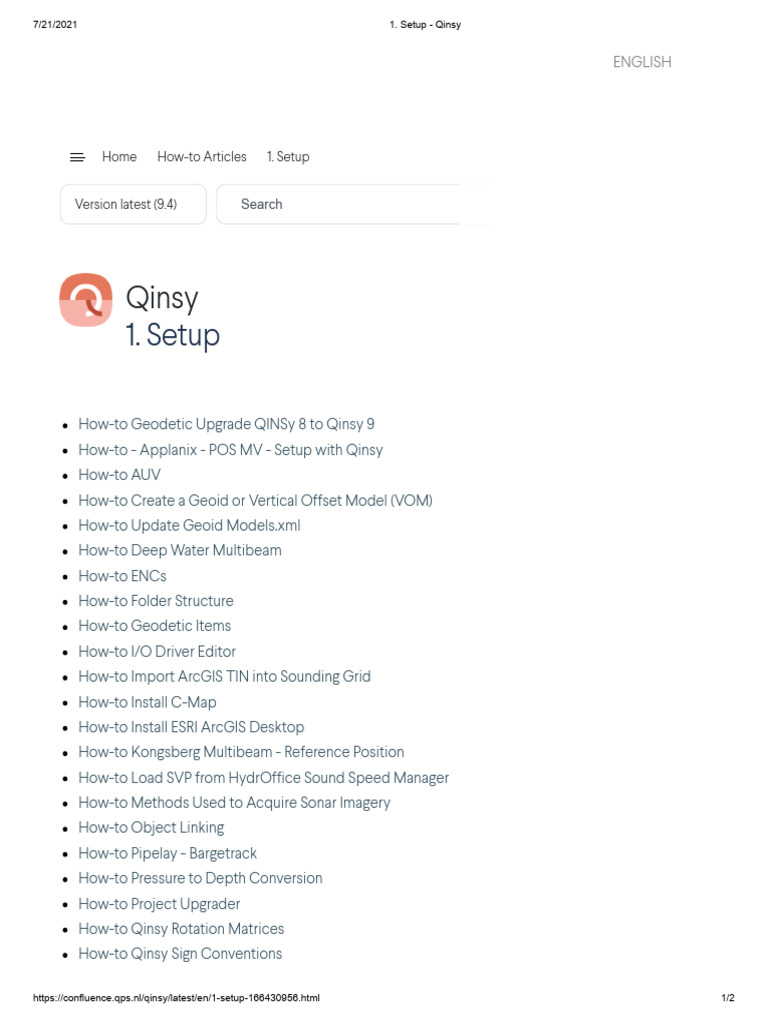1. Setup - Qinsy | PDF | Arc Gis | Software