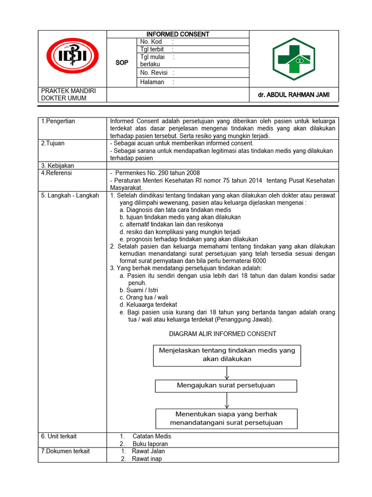 Sop Informed Consent | PDF