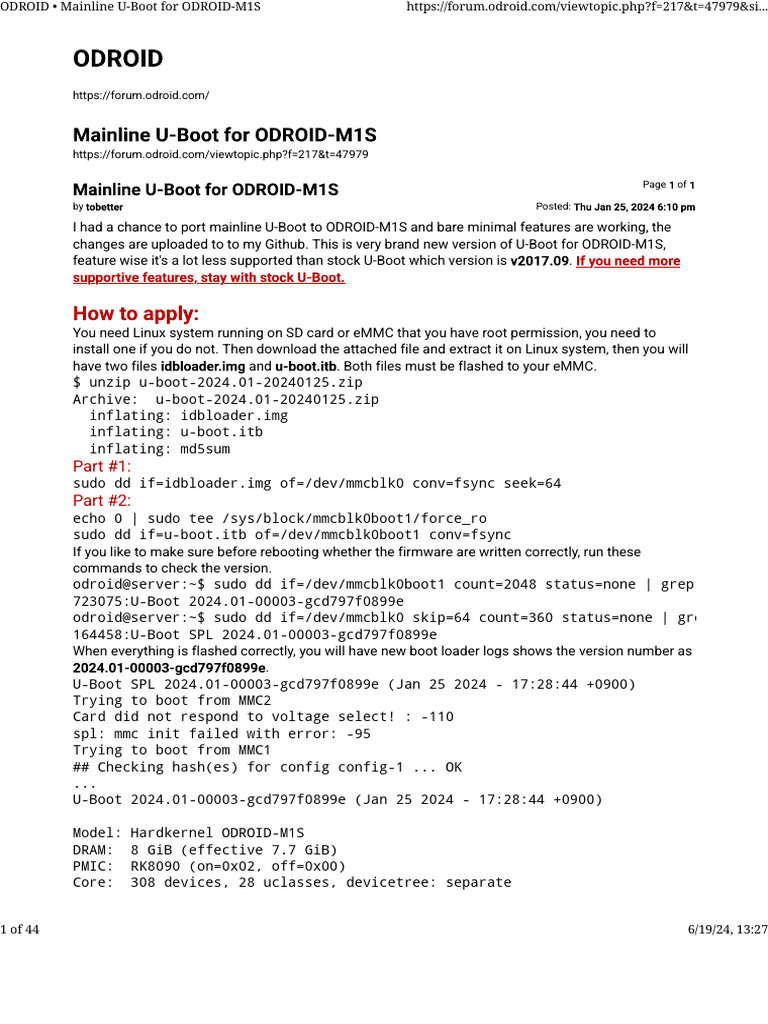Uboot m1s | PDF | Byte | Computer Science