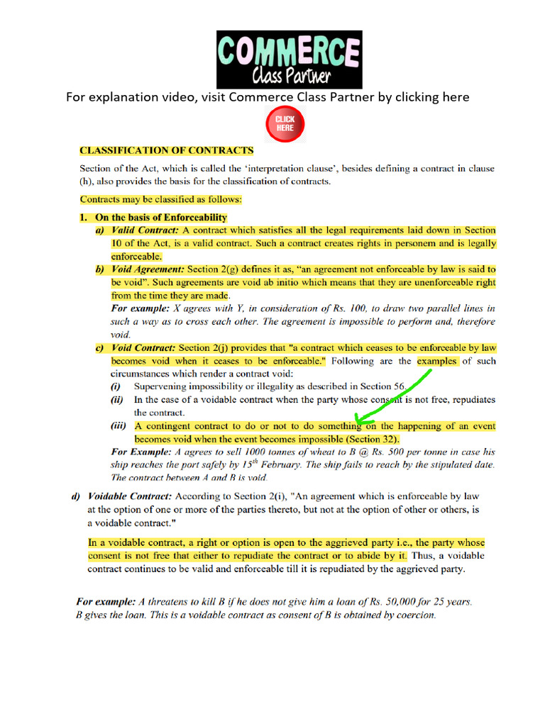 Classification of Contract | PDF | Business | Law