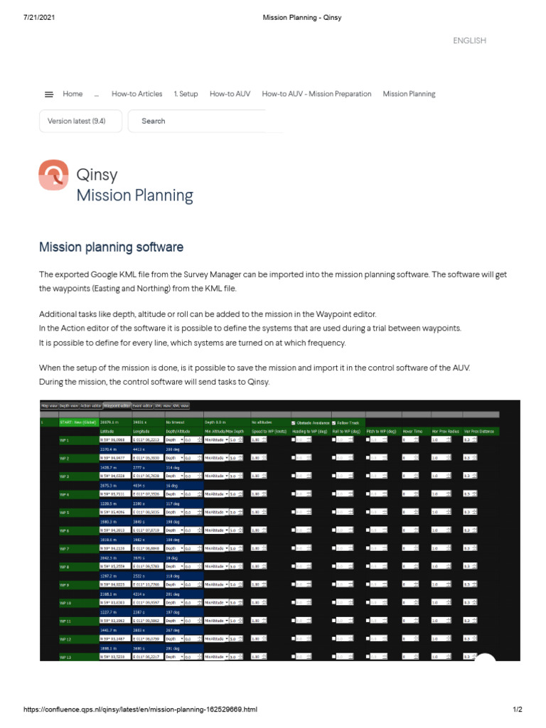 Mission Planning - Qinsy | PDF | Information Technology | Software