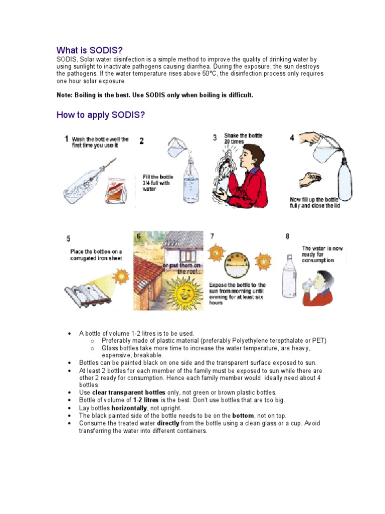 Switzerland; What Is SODIS, How to Apply SODIS - Solar Water ...