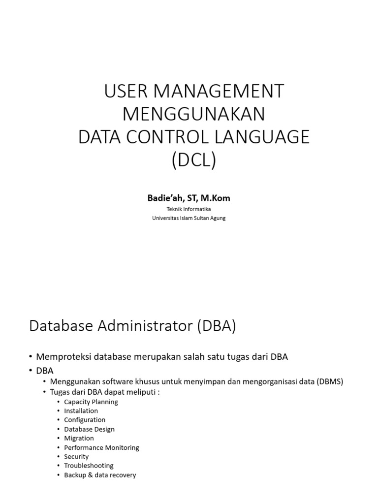 Materi 13 - DATA CONTROL LANGUAGE | PDF