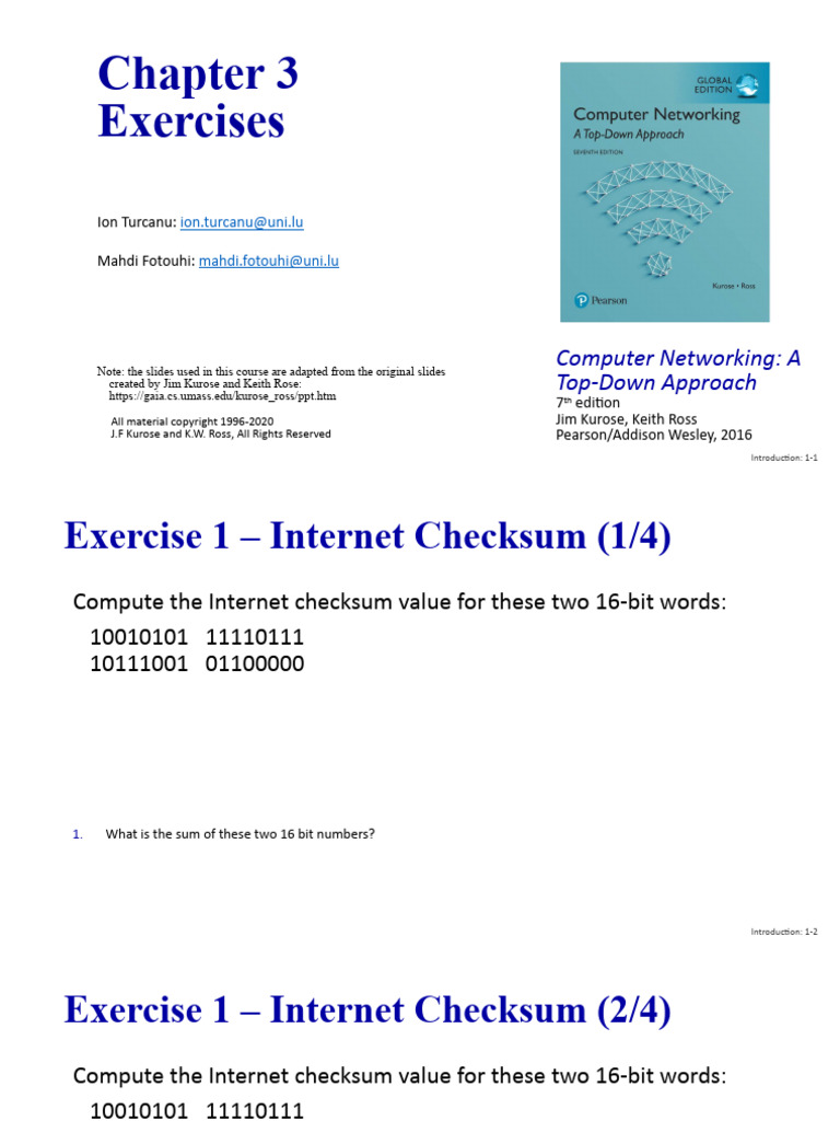 Chapter 3 Ex Pdf Transmission Control Protocol Port Computer Networking