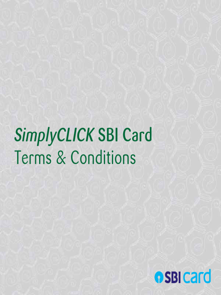 Simplyclick Sbi Card RP TNC | PDF | Credit Card | Banking