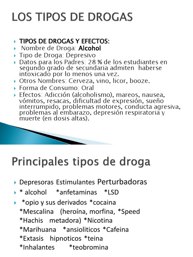 Los Tipos de Drogas | PDF | Drogas | Mdma