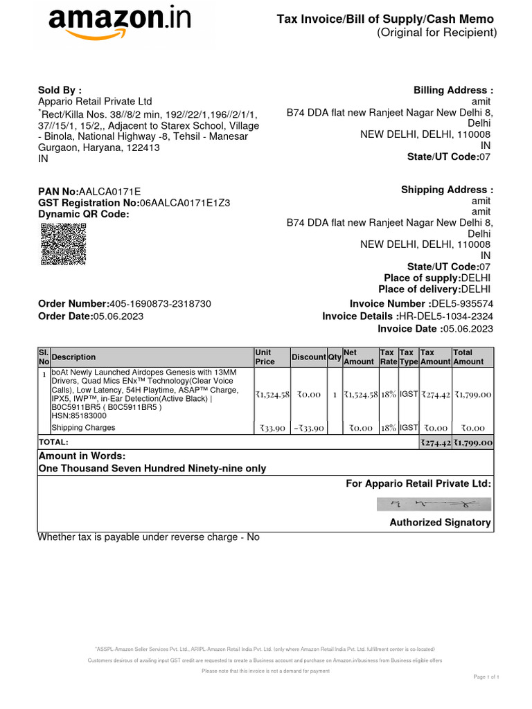 Airdopes Genesis Black | PDF | Invoice | Payments